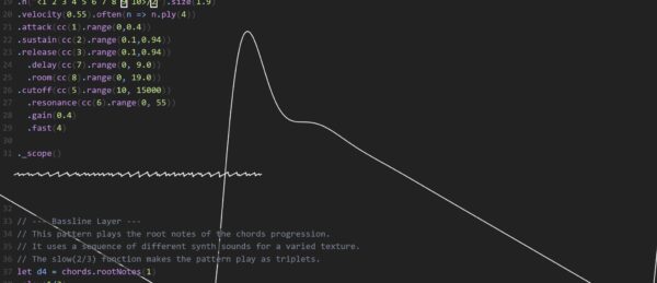 music livecoding with STRUDEL + live midi controls – TURBOFLIP