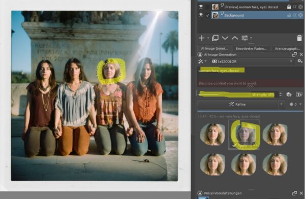 advanced generative image retouche in Krita with Open Source API Acly ...